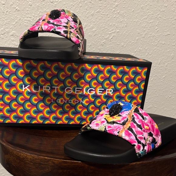 Kurt Geiger | Shoes | Kurt Geiger Multicolor Patterned Slides | Poshmark